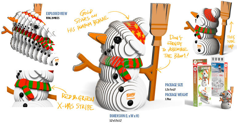 Snowman 3D Model Kit – Taronga Zoo Shop